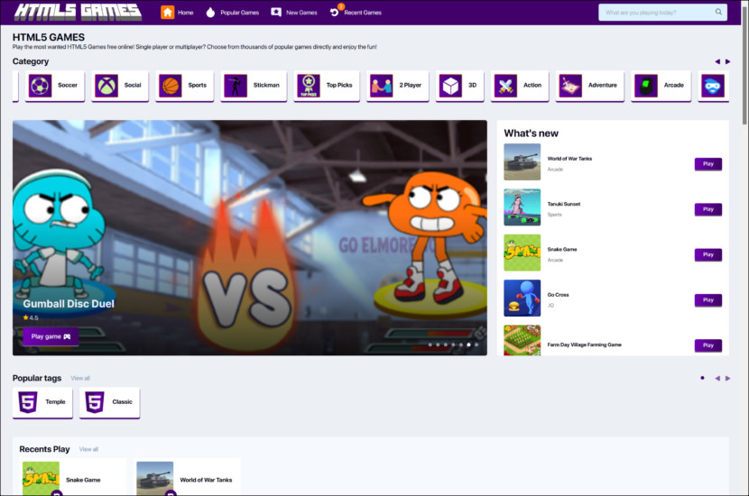 13 Best Free HTML5 Browser Games Sites Unblocked