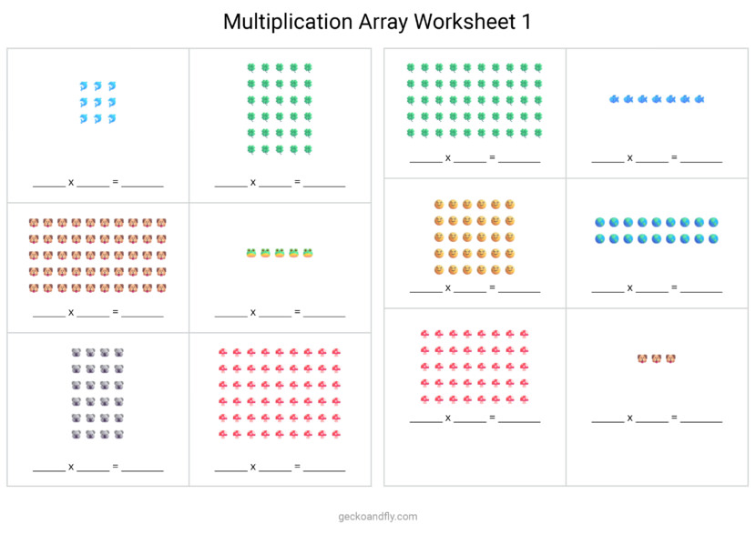 20+ Free Printable Multiplication 1-12 Worksheets, With Arrays and Tables