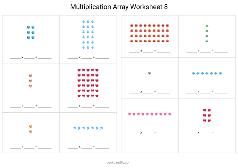 20+ Free Printable Multiplication 1-12 Worksheets, With Arrays and Tables